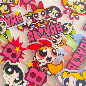 3D Power Puff Girls Thema Cupcake Topper | Feestdecoratie | Taartdecor ...