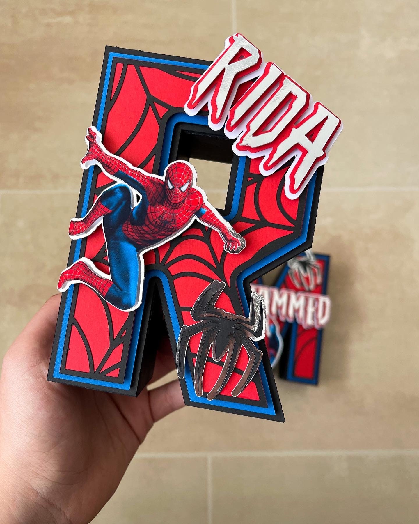 3D Marvel Spiderman-letters | Feestdecoratie | Kamerinrichting ...