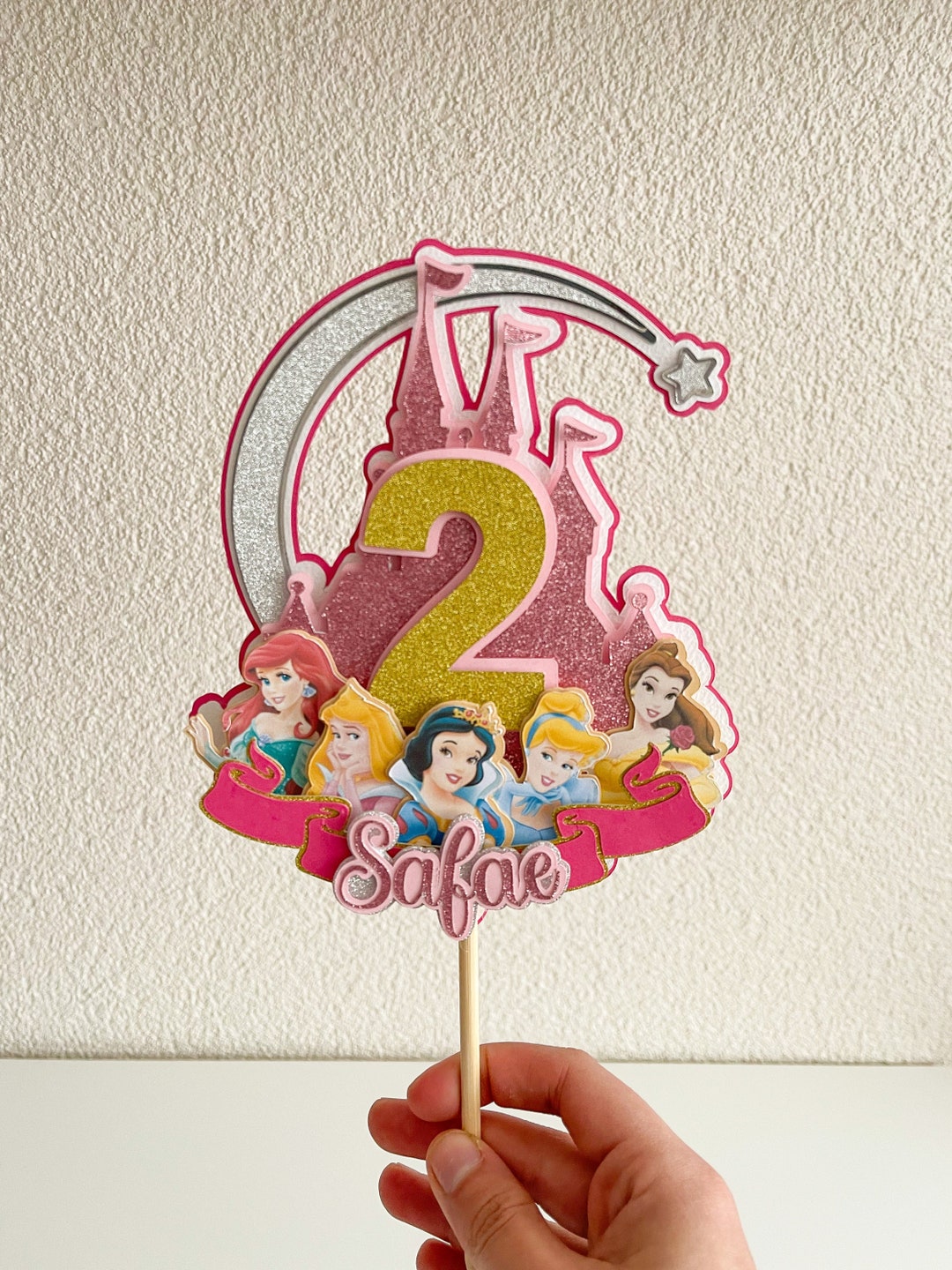 3D Disney Princess Caketopper Party Decor Party Centerpiece Room Decor ...