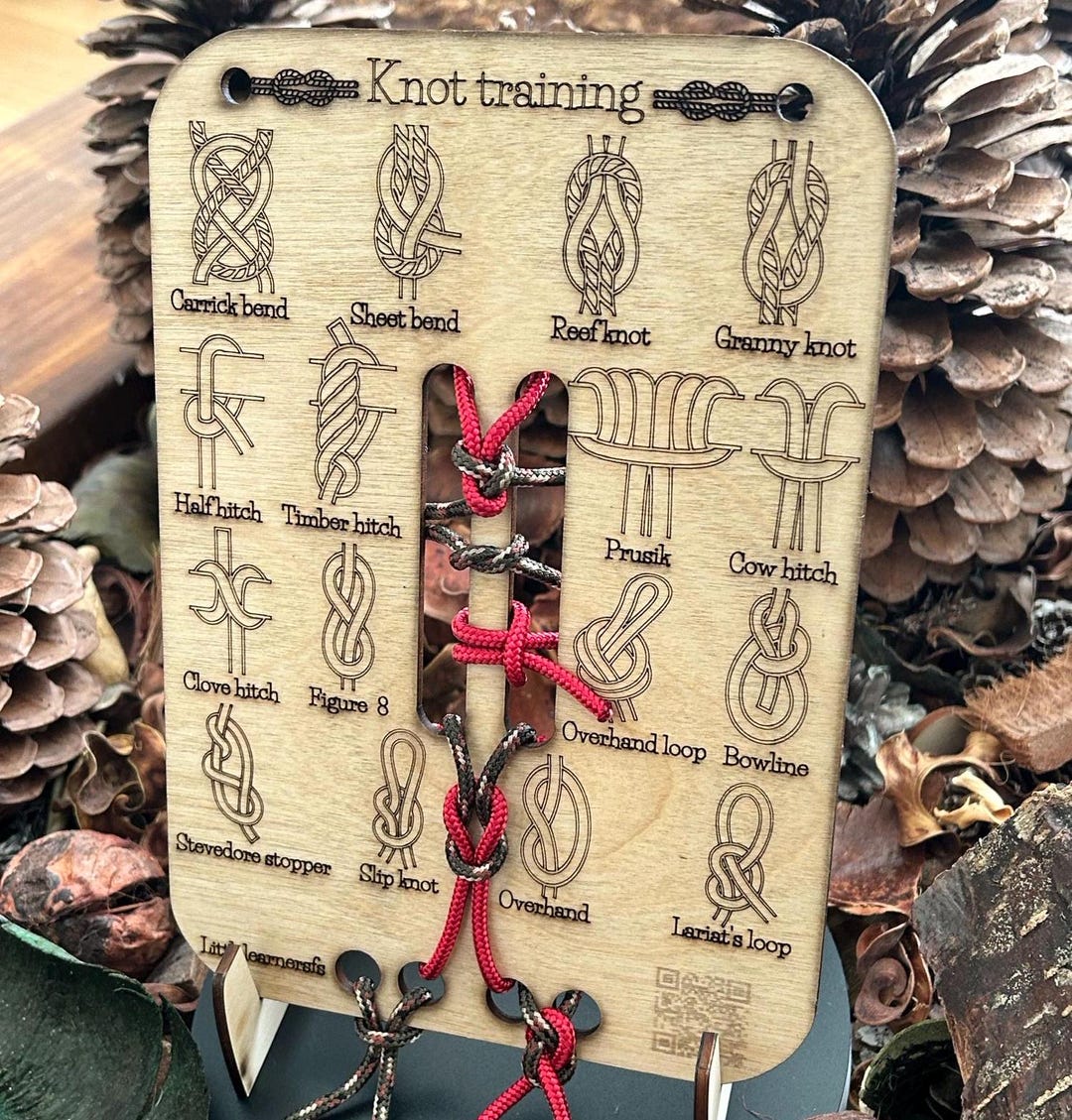 Personalized Knot Tying Board: 16 Forest School Knots, Birch Plywood - Etsy