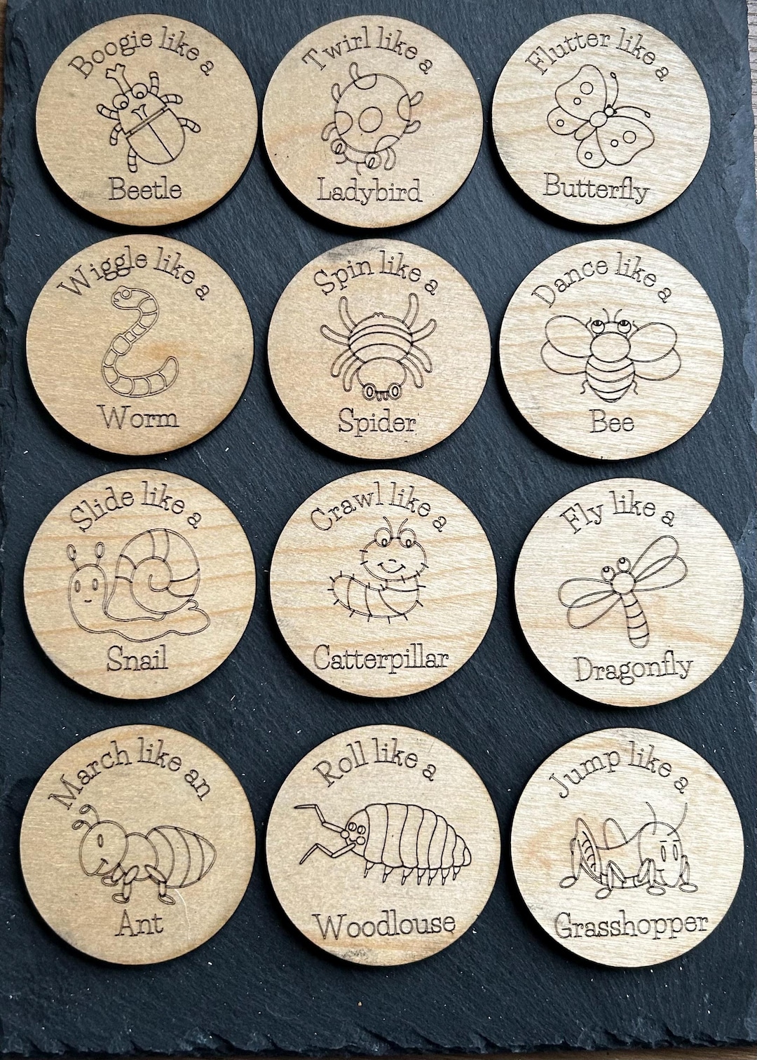 Insect Movement Bug Discs - Active Play and Nature Learning Toy - Etsy UK