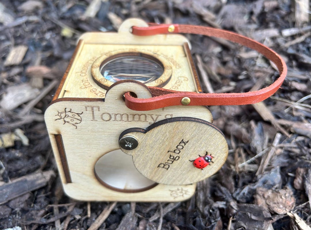 Personalized Wooden Bug Observation Box: Critter Cage With Magnifying ...