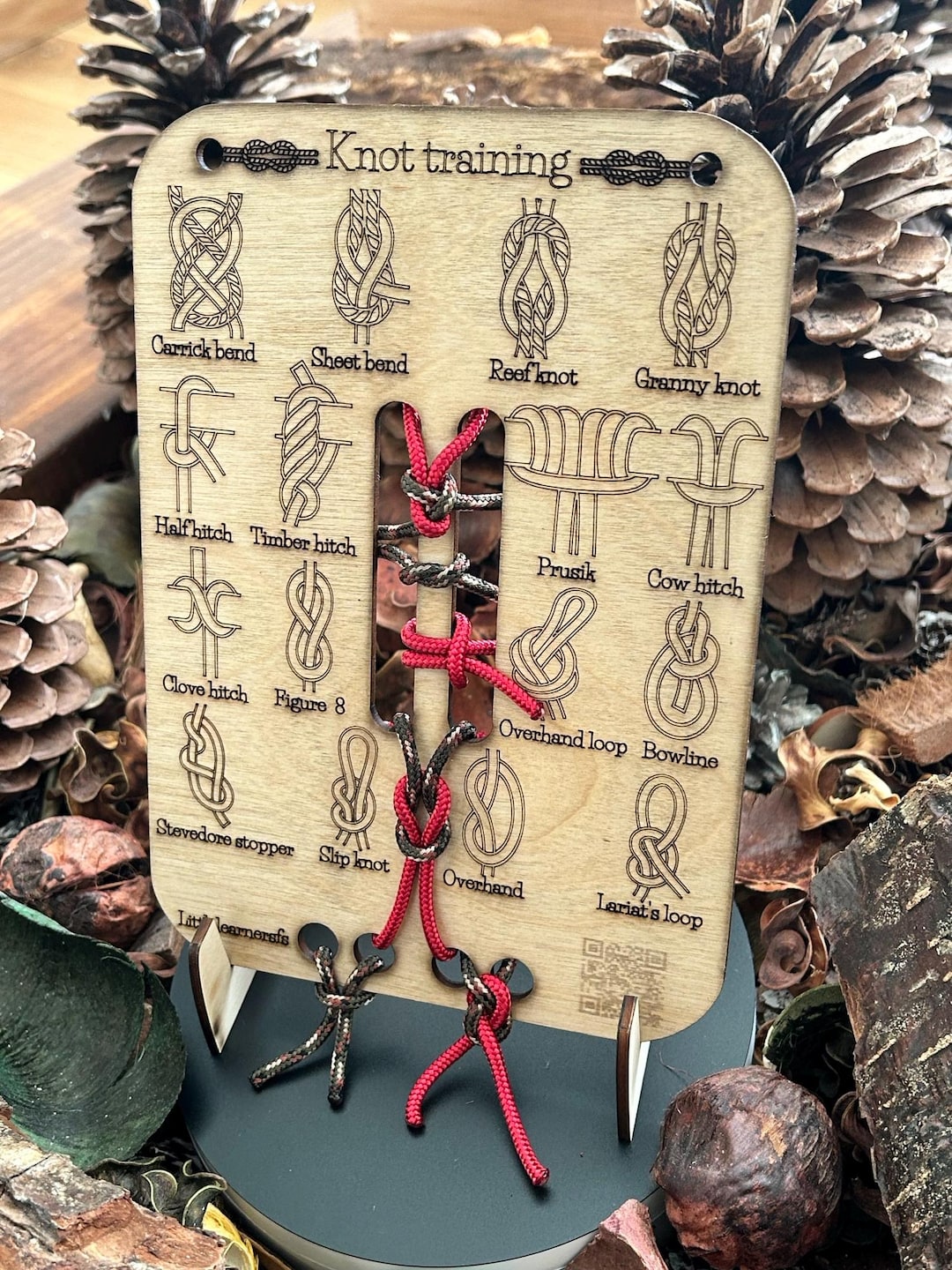 A4 Knot Tying Board: Personalized Learning Tool (A4 Birch Wood, 16 ...