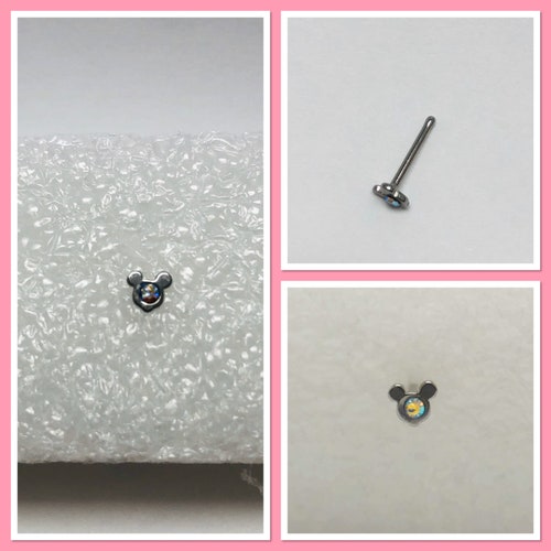 Mickey Mouse 22 Gauge or 20 Gauge Nose Stud - Etsy