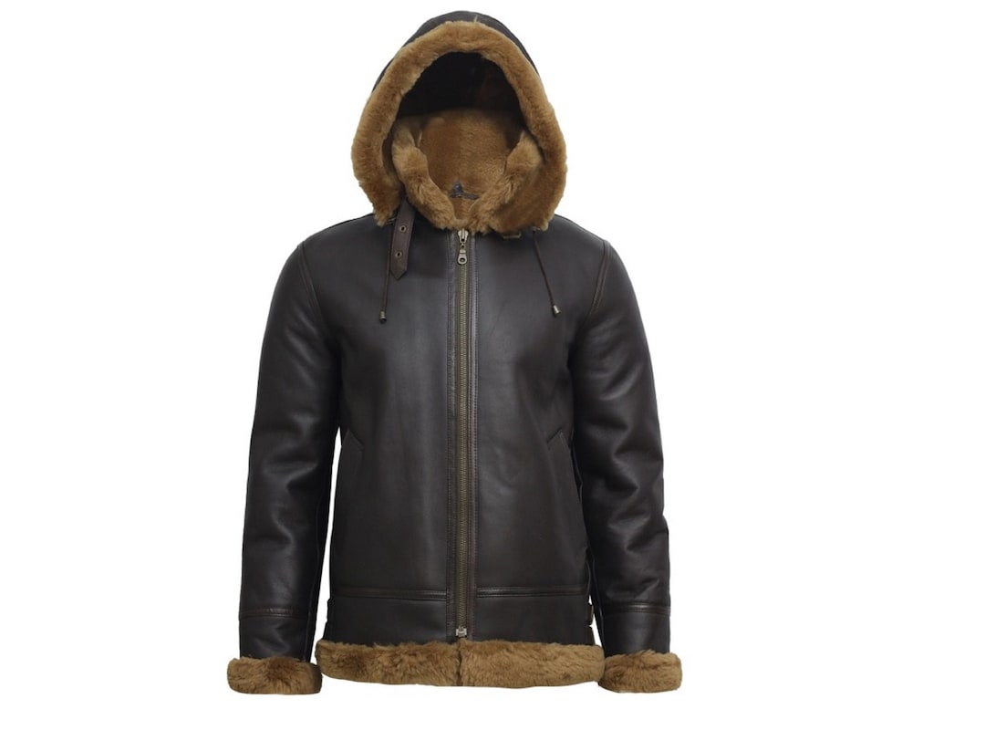 Hooded Mens Soft Lambskin Leather Jacket With High Quality Soft Fur ...