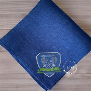 Custom Logo Linen Handkerchief | Embroidered Company Gift - Etsy