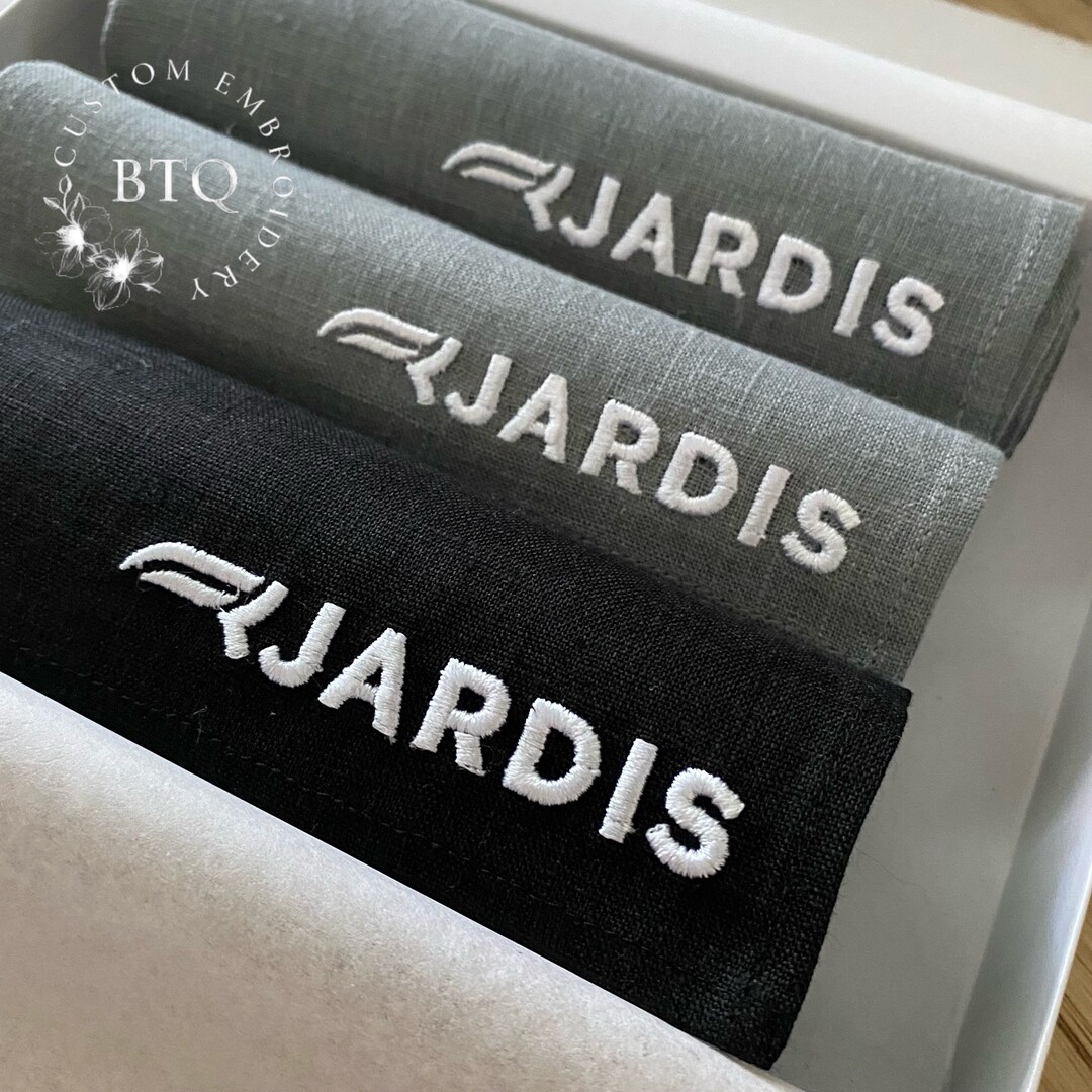 Handkerchief With Your Logo | Company Logo | Custom Linen Handkerchief ...