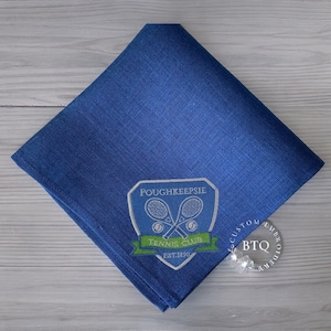 Custom Logo Linen Handkerchief | Embroidered Company Gift - Etsy