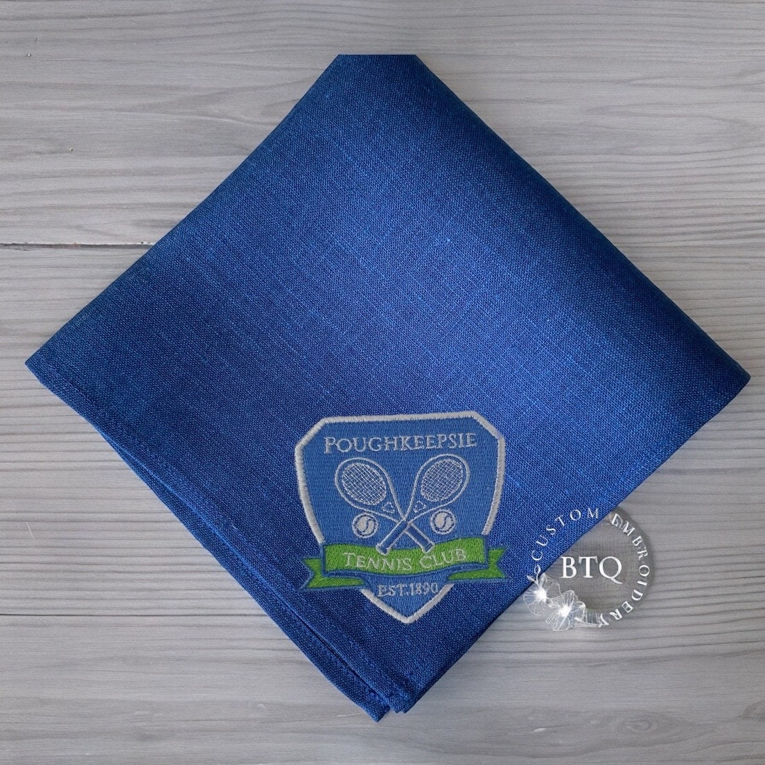 Custom Logo Linen Handkerchief | Embroidered Company Gift - Etsy