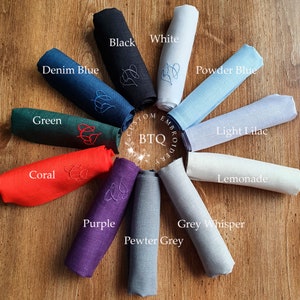 Monogrammed Linen Handkerchief Personalized Hankie Custom Hankie for ...