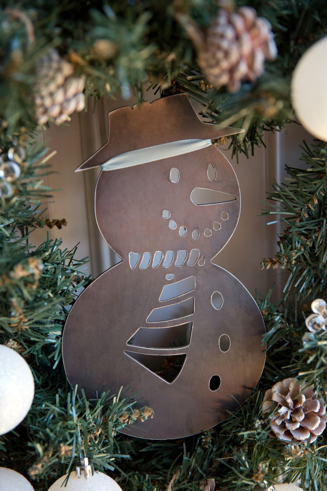 Metal Snowman Cnc Plasma Cut Ornament Door Hanging Christmas - Etsy
