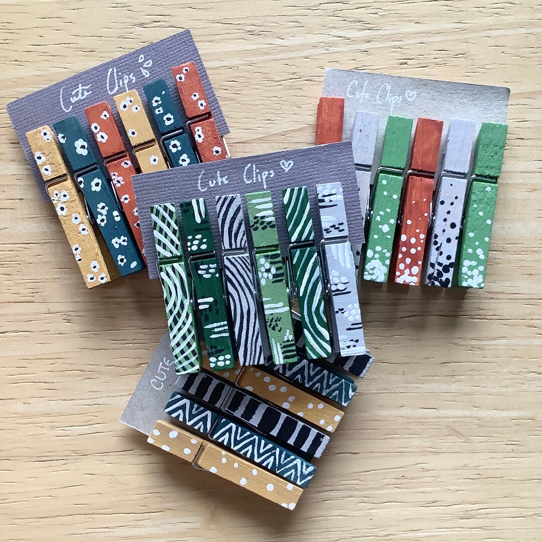 Aesthetic Clothespins (pack of 6) - Etsy