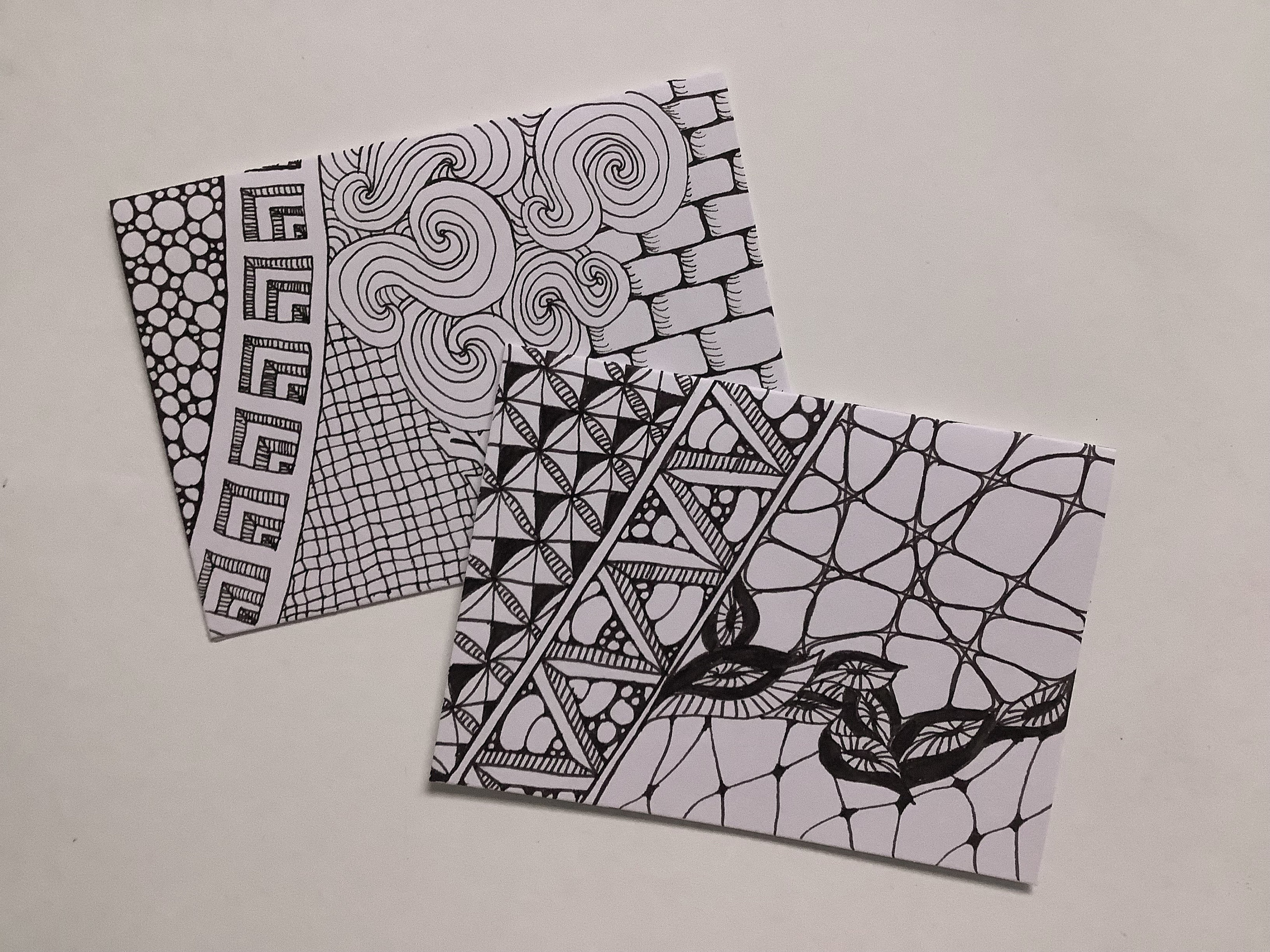 Zentangle Greeting Cards set of 2 - Etsy