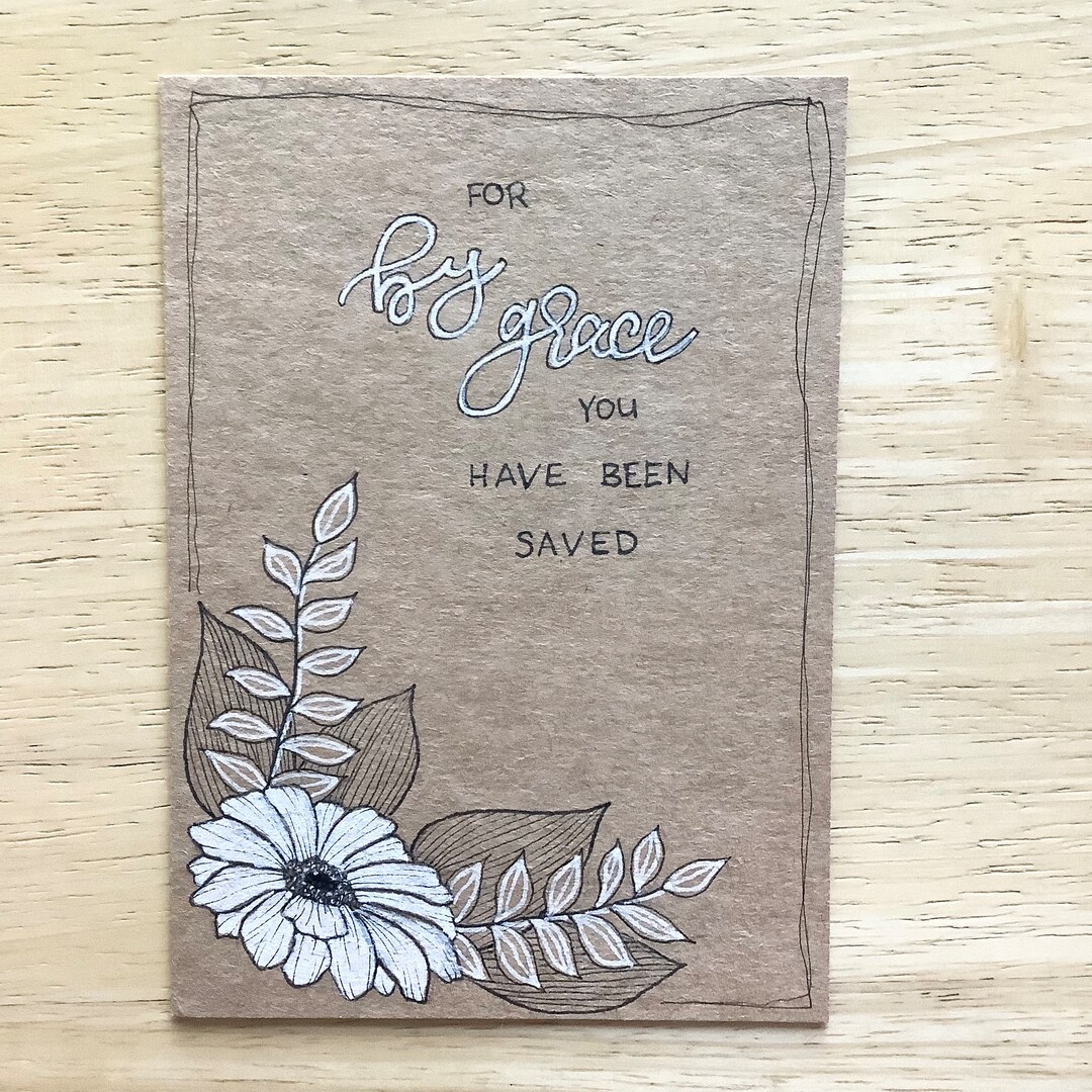 Saved by Grace Blank Greeting Card - Etsy