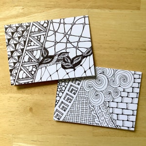 Zentangle Greeting Cards (set of 2) - Etsy