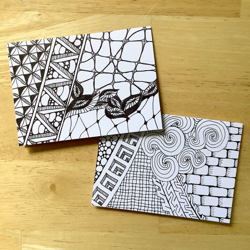 Zentangle Cards - Etsy
