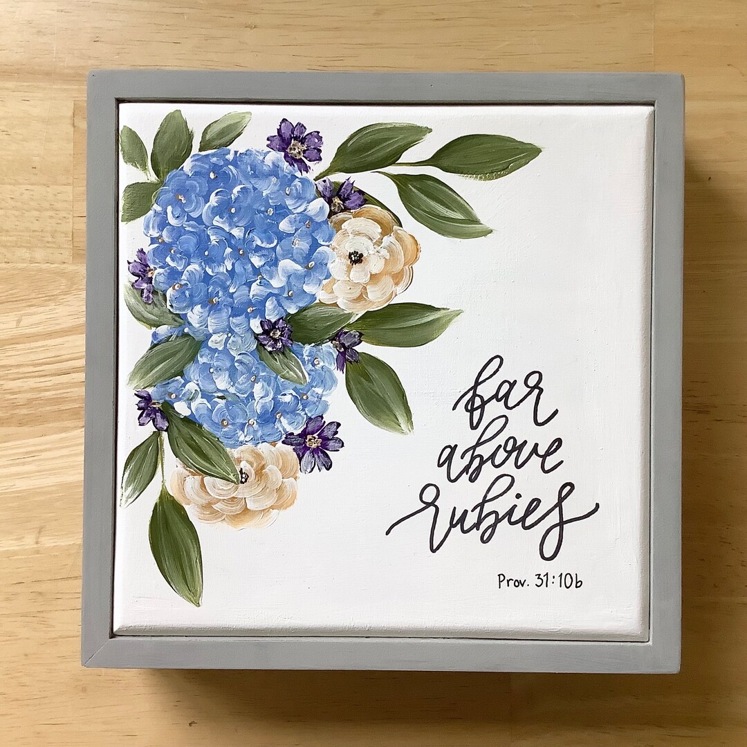 Hand-painted Proverbs 31 Hydrangea Sign - Etsy