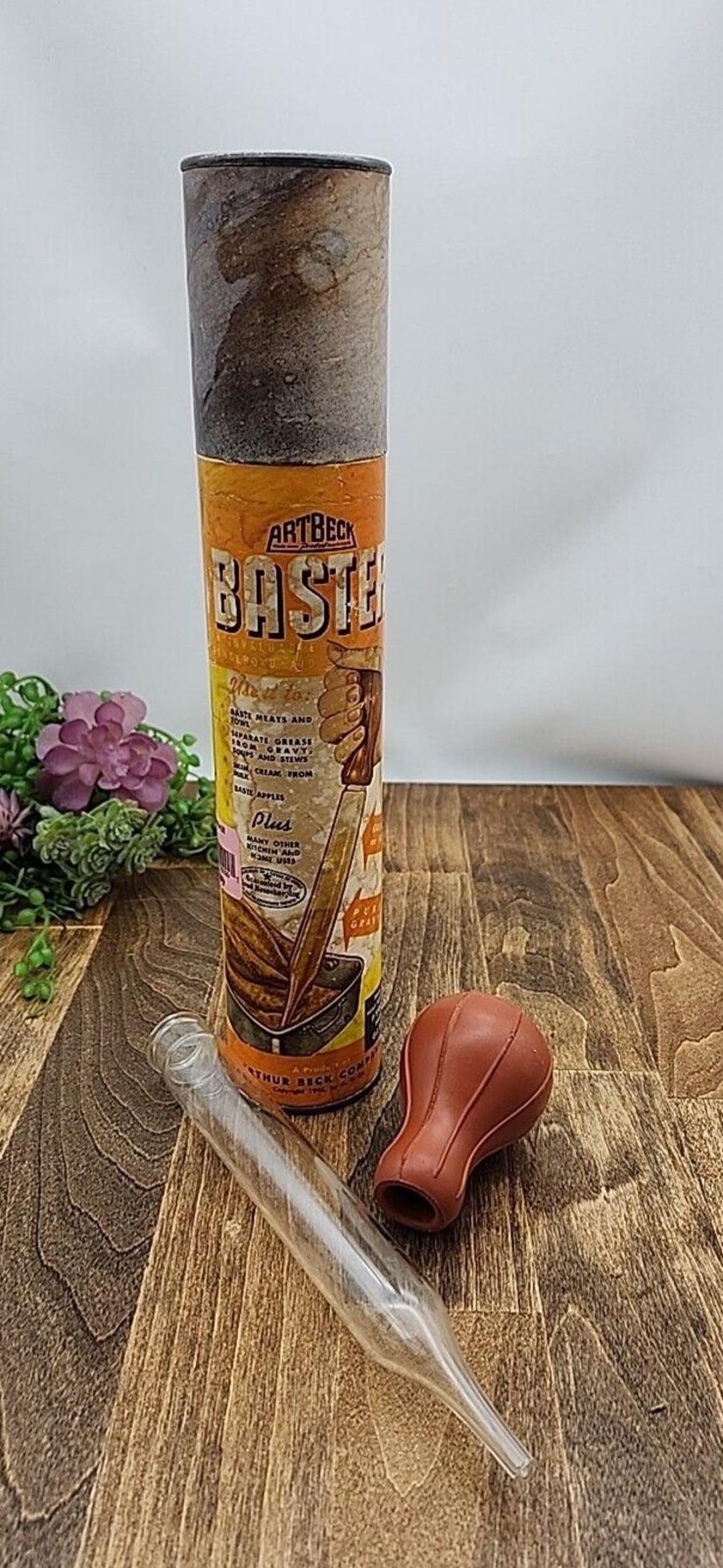 Vintage 1946 ARTBECK BASTER in Original Cannister Made of Pyrex Glass ...