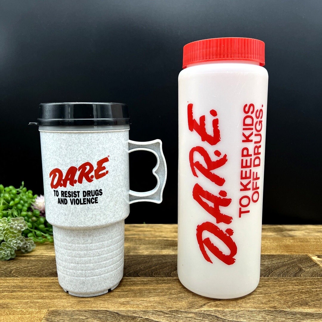 Vintage D.A.R.E. Insulated Mug and Plastic Bottle With Lid for Straw ...