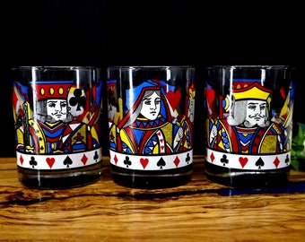 Playing Card Glass Set - Etsy