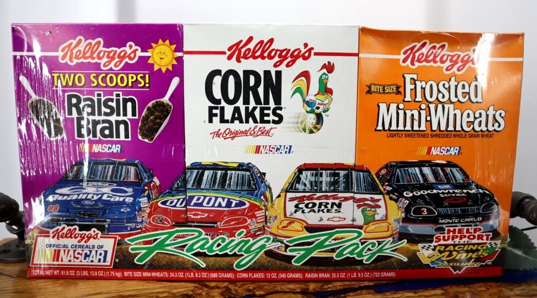 1997 Kellogg's Cereals of Nascar Racing Pack 3 Boxes of SEALED Cereal ...