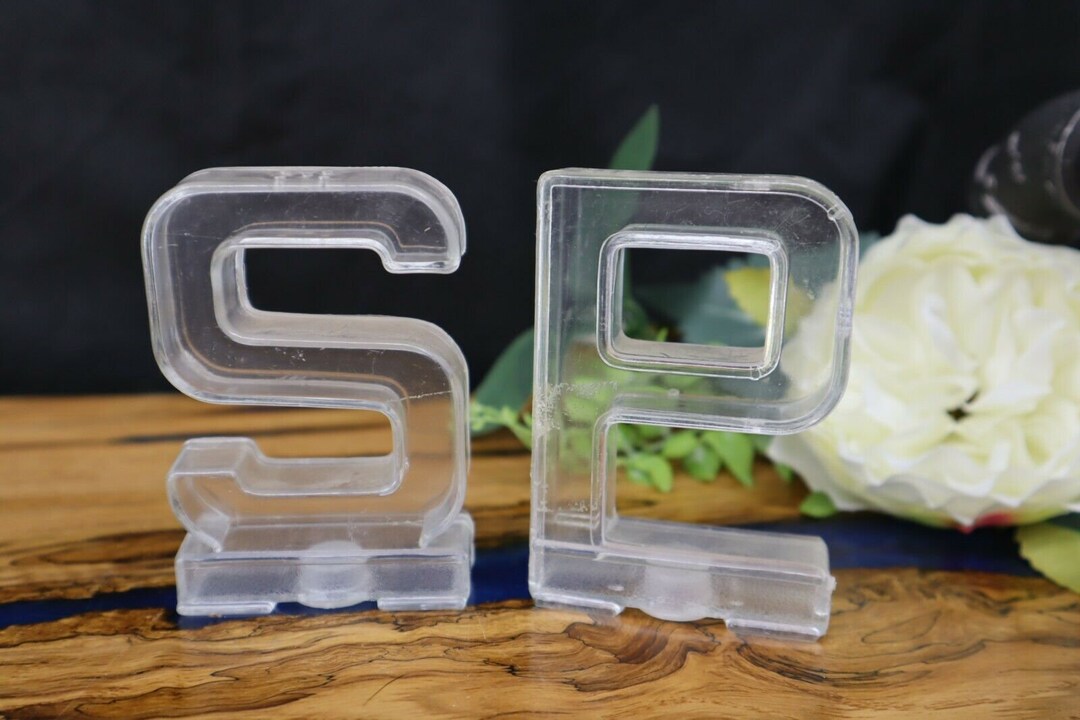 Vintage Clear Plastic Letter Salt S & Pepper P Shakers - Etsy