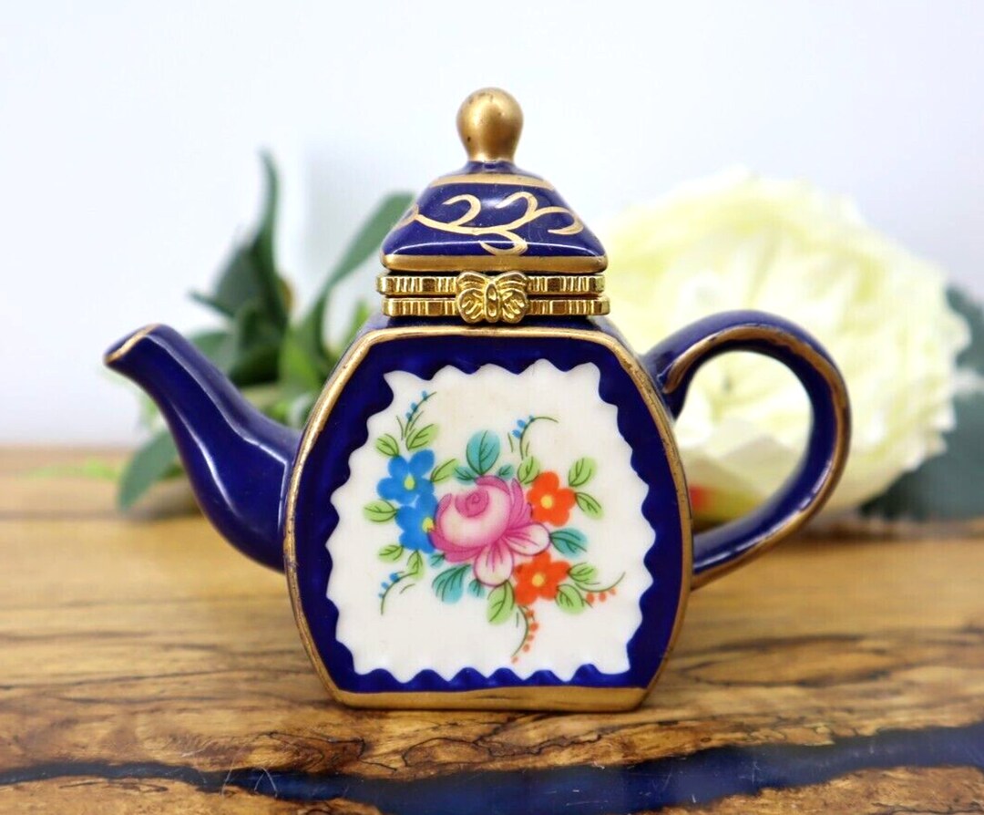 Vintage Mid Century Modern Tea Pot Kettle Hinged Trinket - Etsy