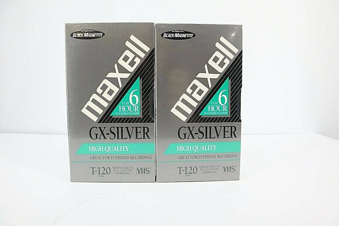 Maxwell Gx-silver T-120 Videocassette VHS 6 Hour Sealed in Plastic Lot ...