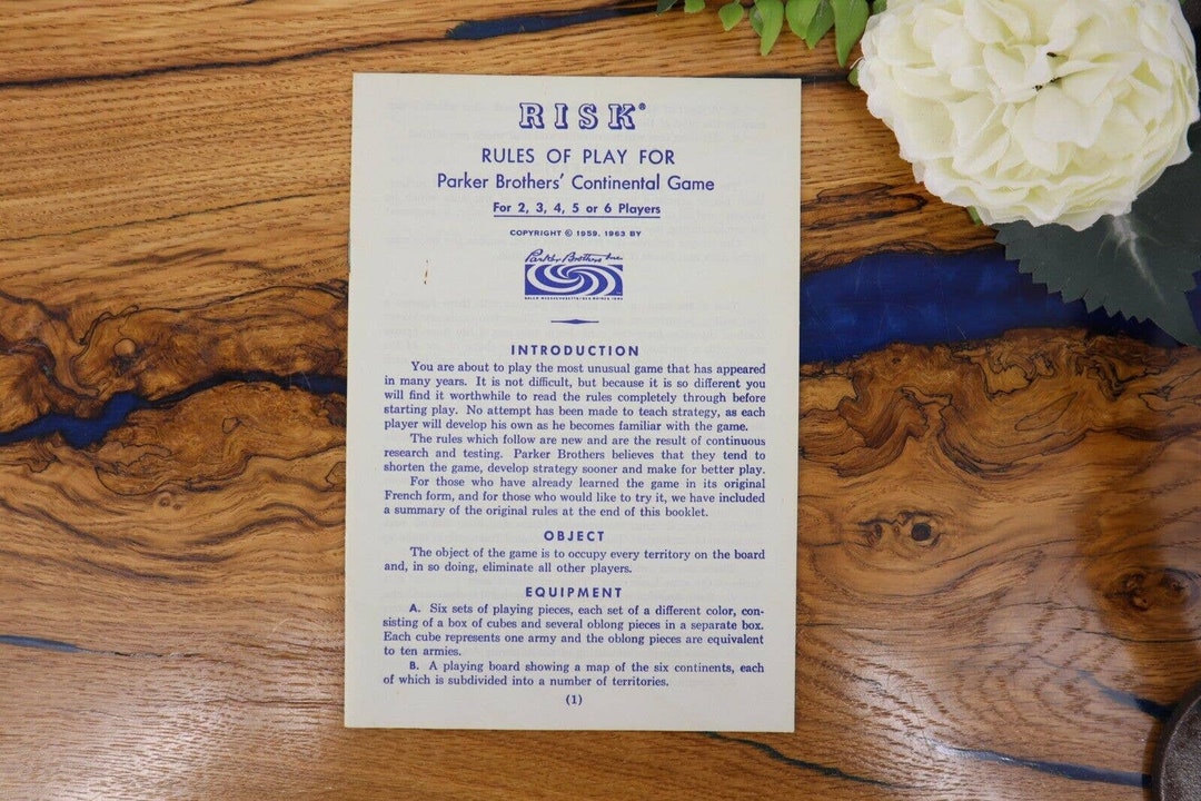 1959 1963 Risk Board Game Rules of Play Instructions Parker - Etsy
