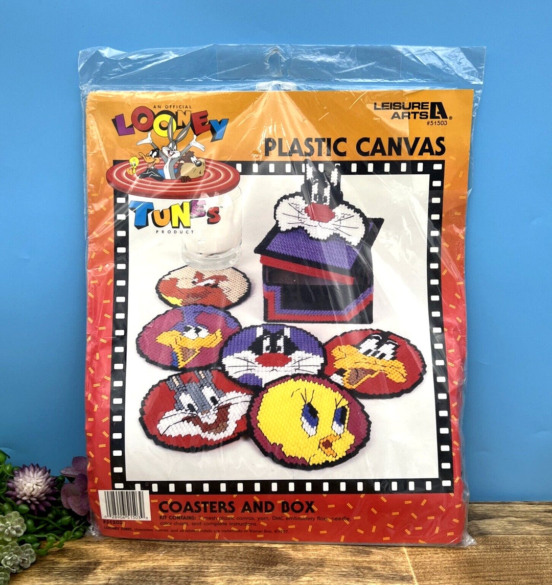 Vintage 1997 Looney Tunes DMC Embroidery Coaster and Box Kit 90s Sealed ...