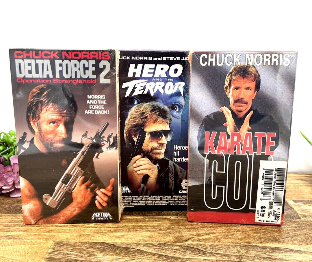 Chuck Norris 90s VHS NEW Delta Force 2 & Karate Cop SEALED Hero and the ...