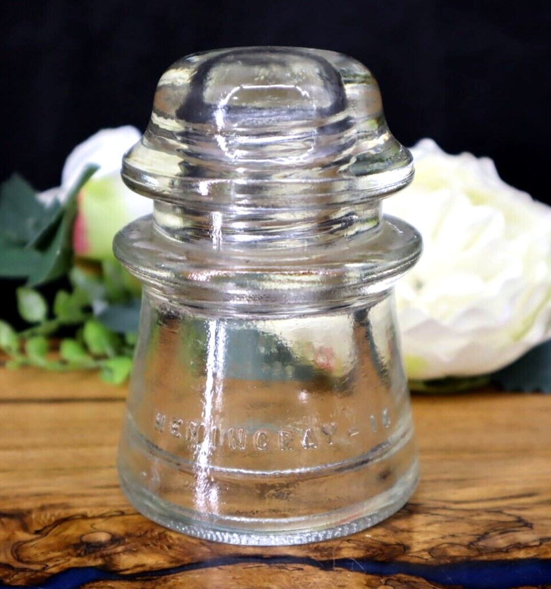 Hemingray 16 Clear Glass Insulator 20-48 3 Dots Telephone Telegraph - Etsy