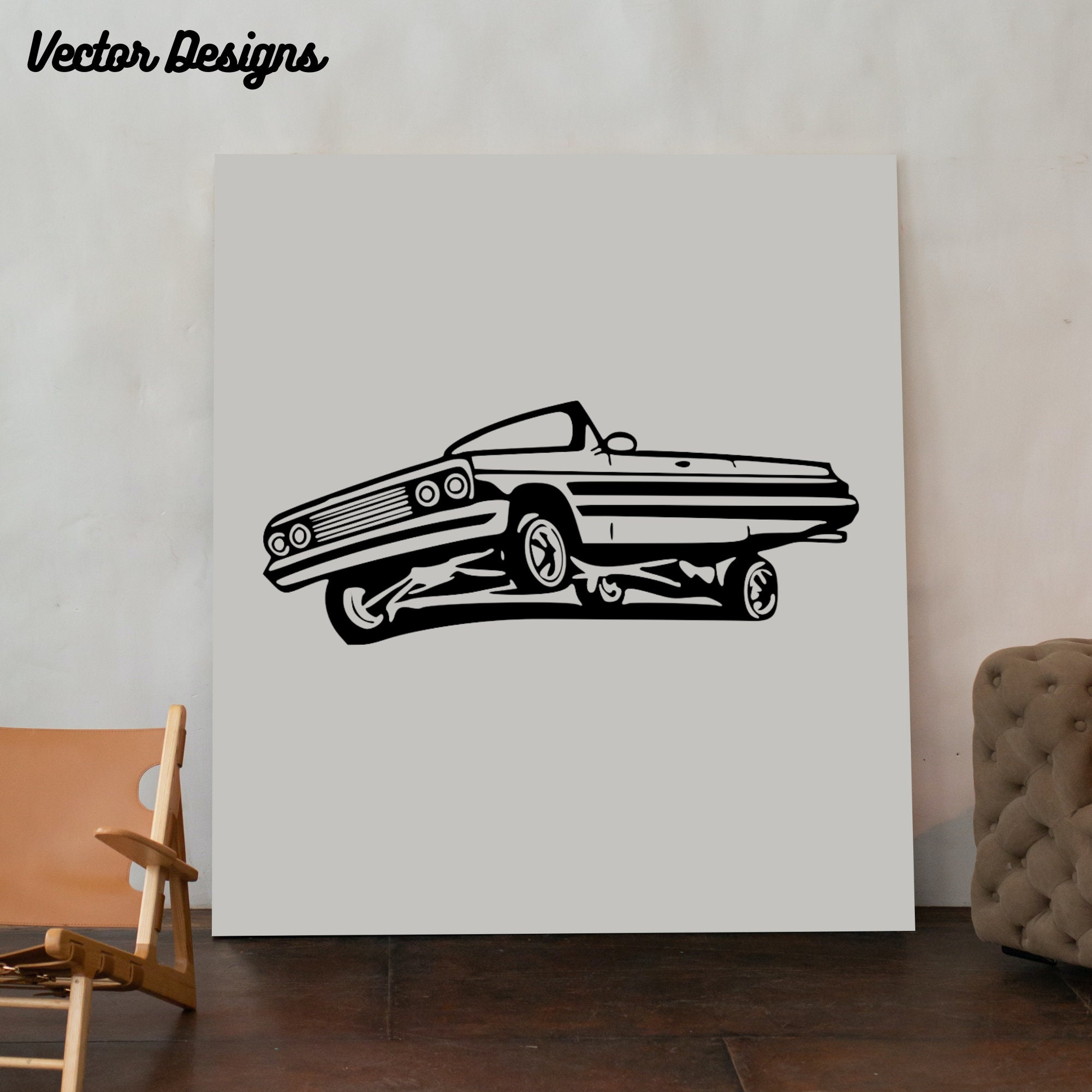 Lowrider American Car, SVG Cut Files for Cricut Clipart Silhouette ...