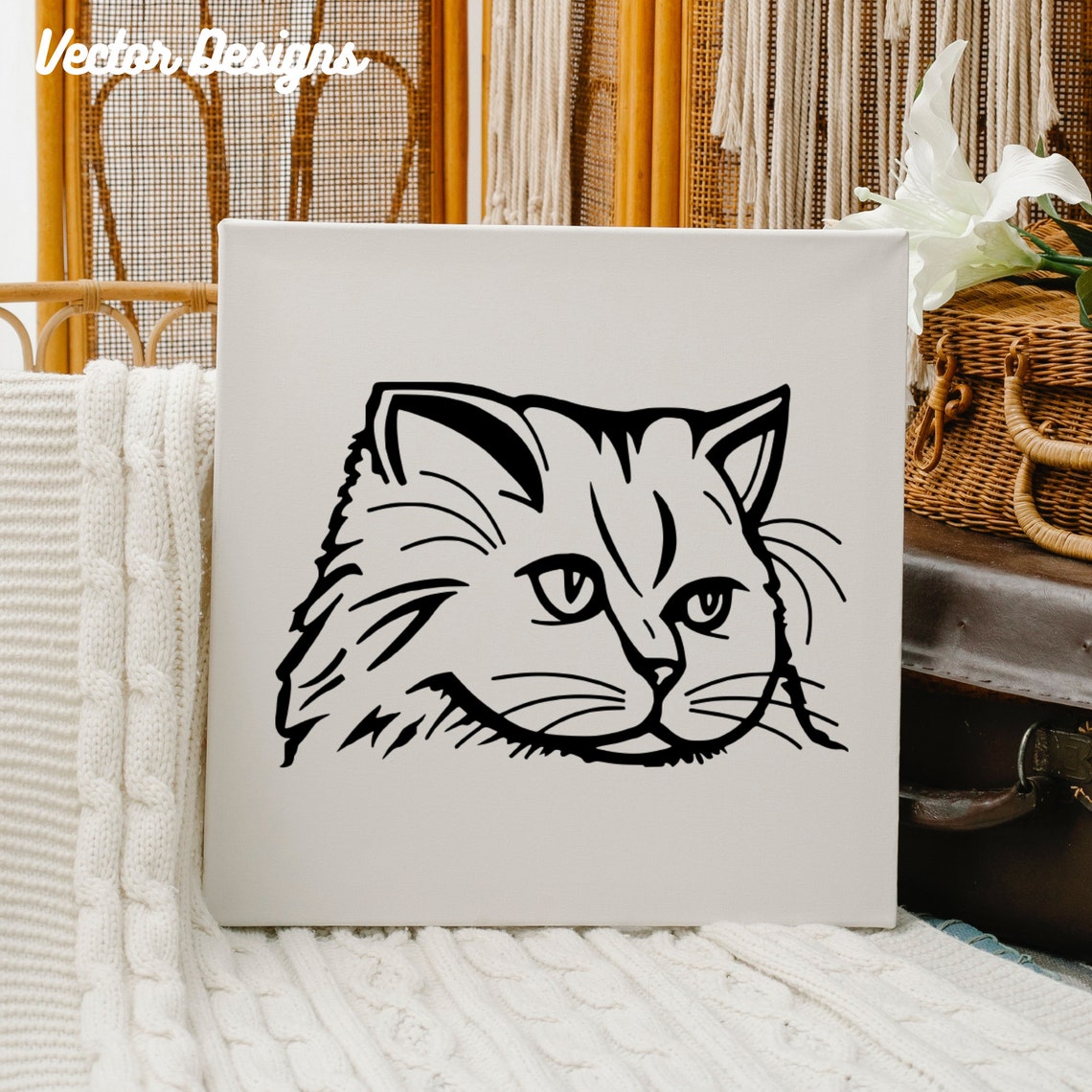 Cat Face SVG Cut Files for Cricut, Silhouette, Clipart, Vector Graphic ...