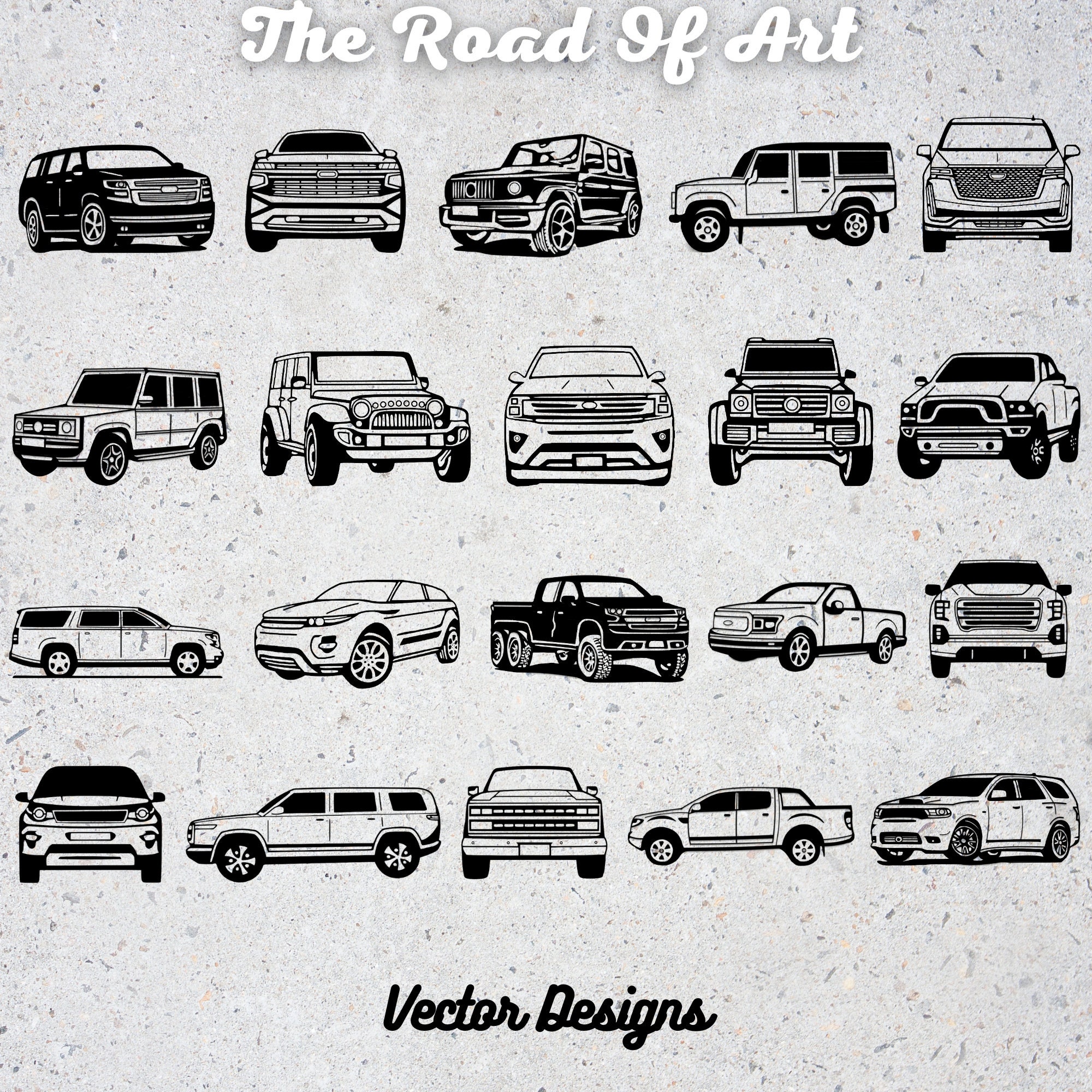 20 SVG Files of Off-road Vehicles and Suvs for Cricut and Silhouette ...