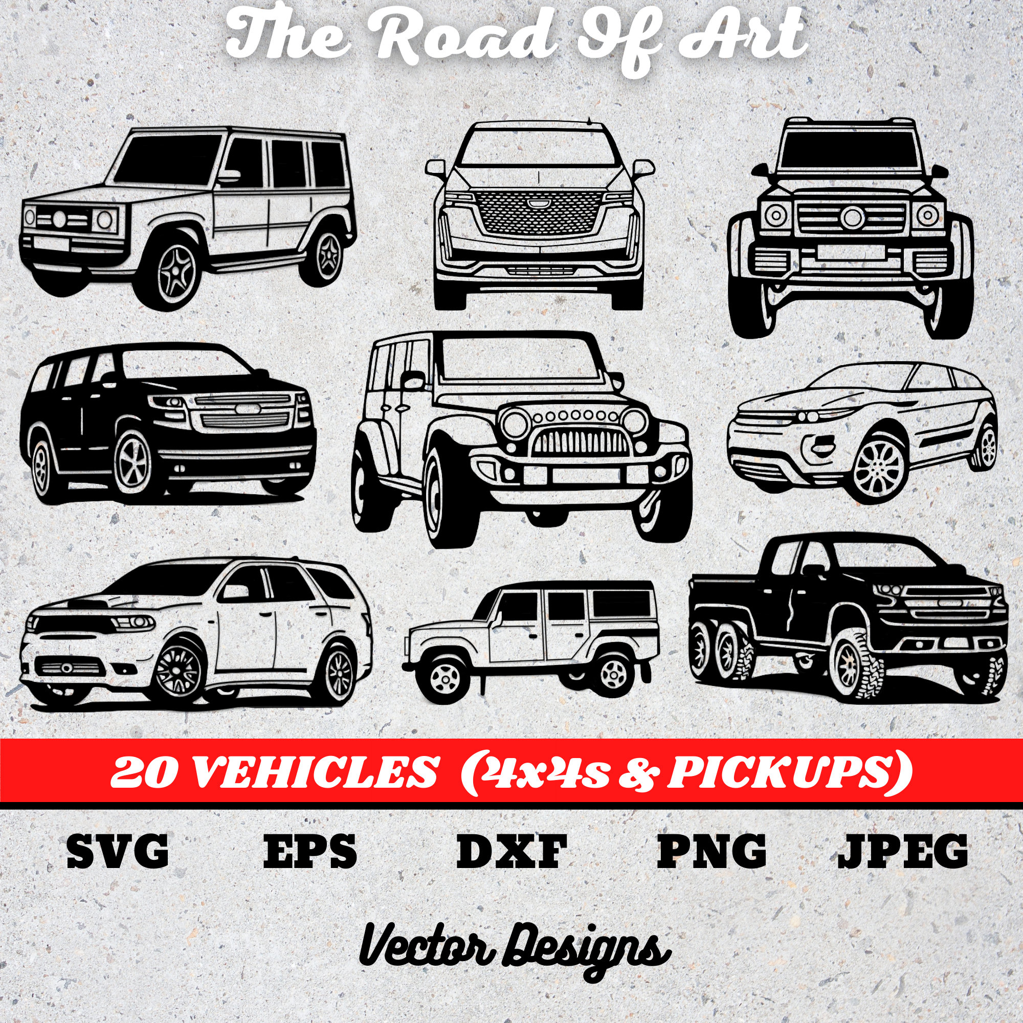 20 SVG Files of Off-road Vehicles and Suvs for Cricut and Silhouette ...