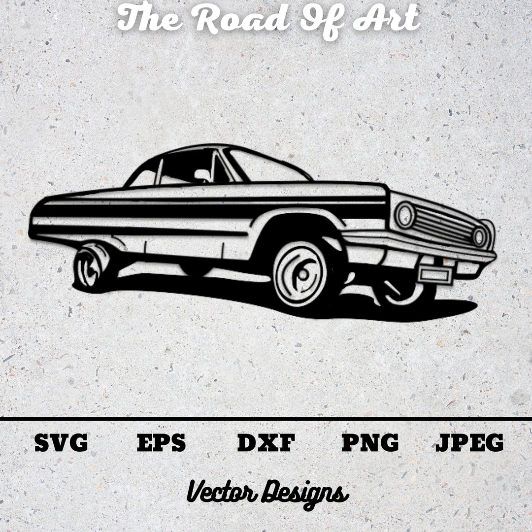 Lowrider Car SVG Cut Files for Cricut & Silhouette Digital Download ...