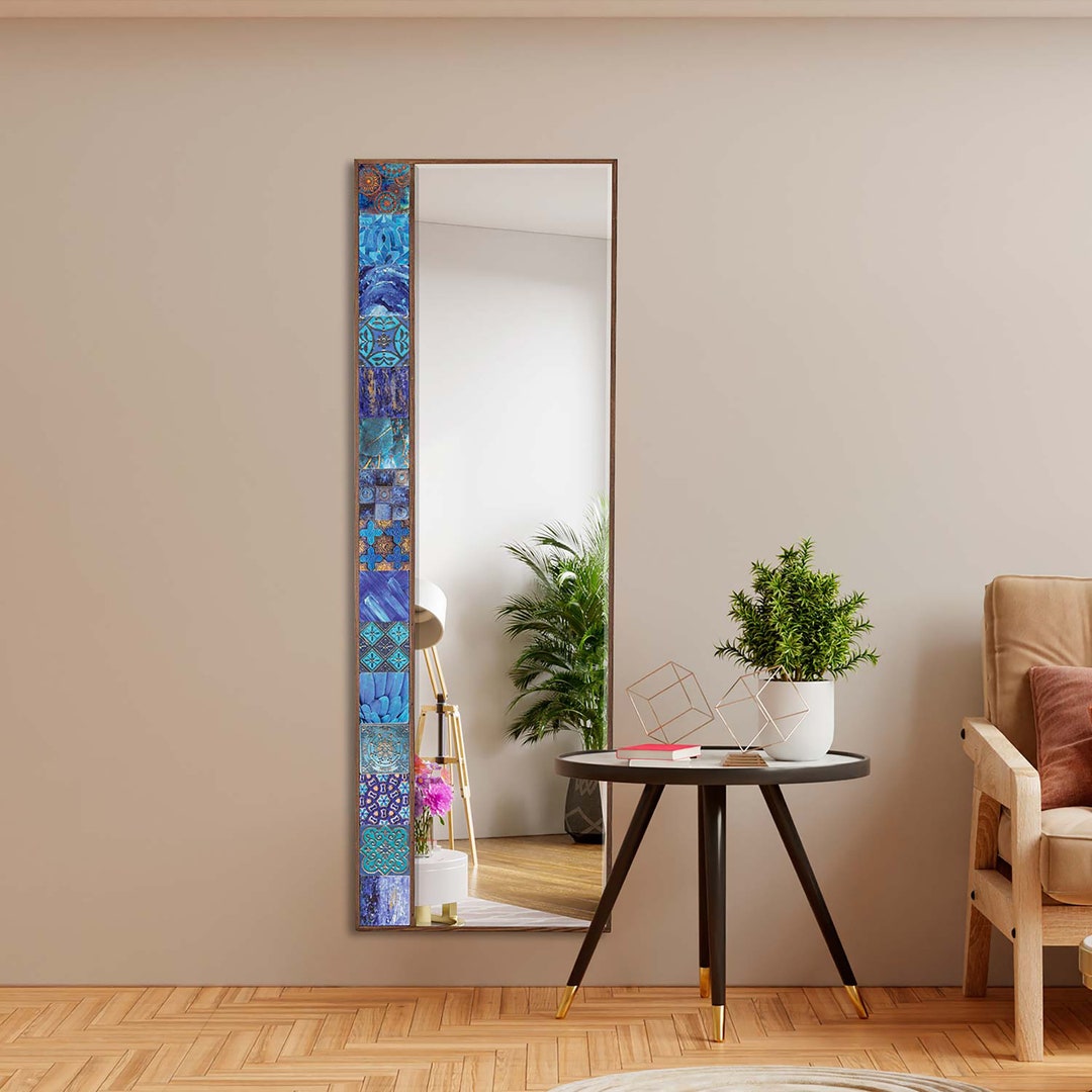 Decorative Pier Glass Mirror - Purple Travertine Tile Stone Mirror ...