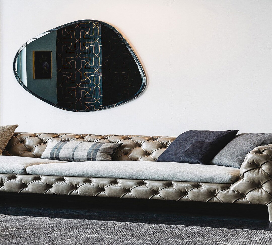 Asymmetric Fume Glass Wall Mirror - Modern Home Decor (23 Inches) - Etsy
