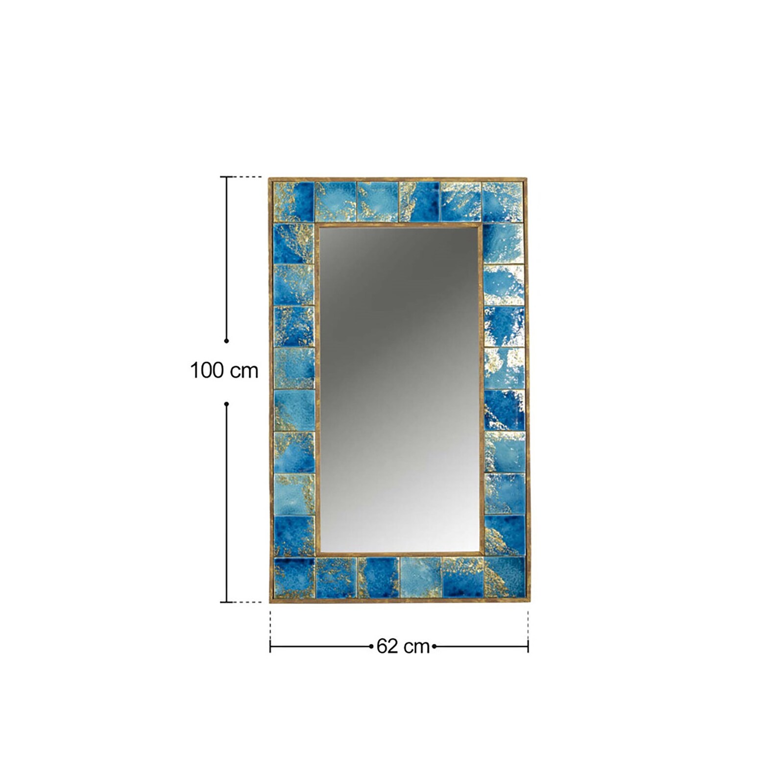 Handmade Blue Tile Ceramic Stone Mirror Home Decor Wall - Etsy
