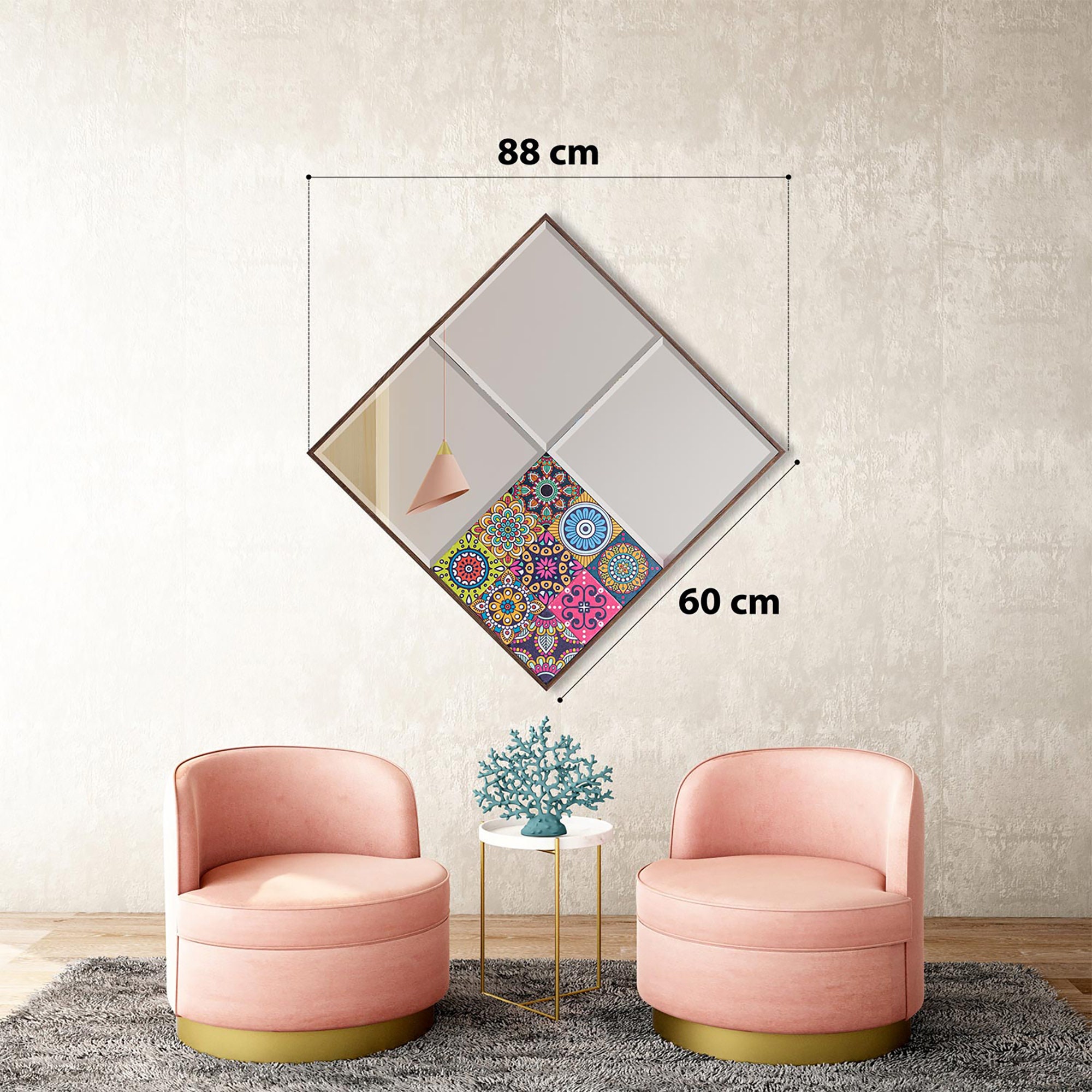 Handmade One Side Turkish Stone Tile Tetragon Mirror Diamond - Etsy