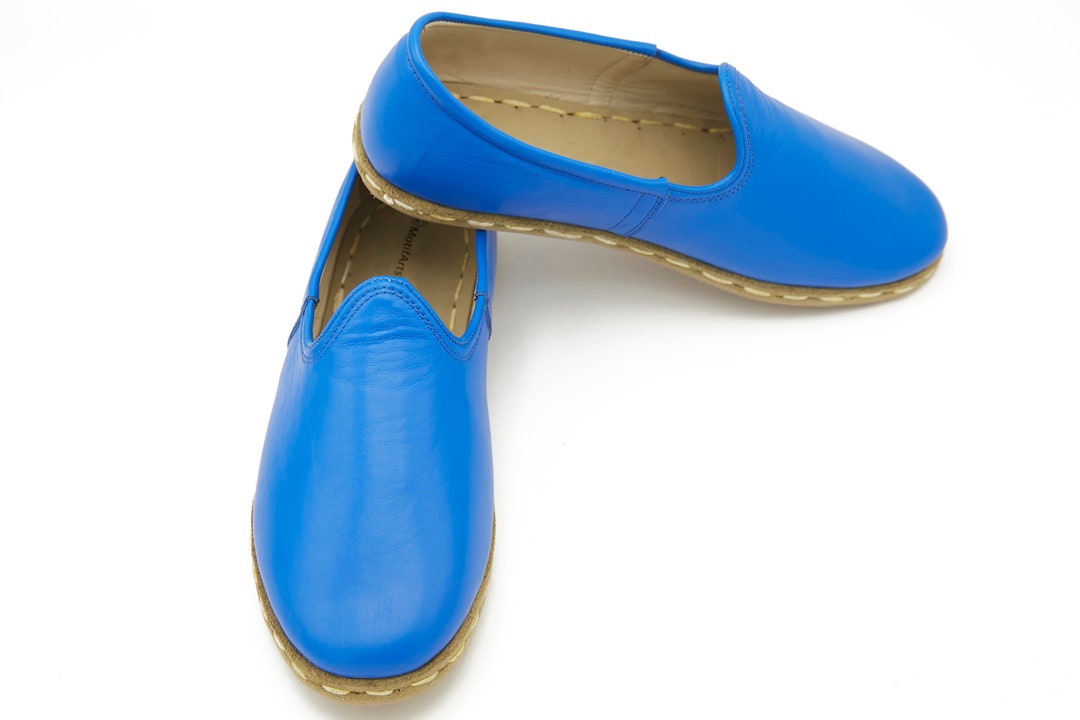 Handmade Barefoot Saxe Color Shoes , Turkish Comfy Slip-ons , Travel ...
