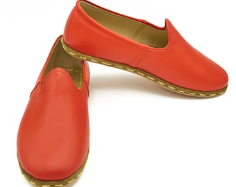 Handmade Leather Blue Barefoot Shoes,men's Genuine Leather Sneakers ...