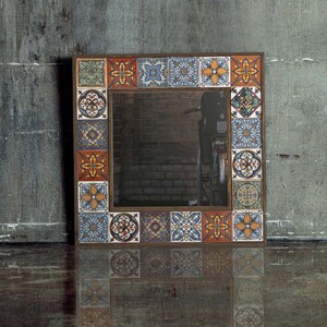 Handmade Tile Turkish Mirror Stone Framed Mirror Wall Hanging Decor ...