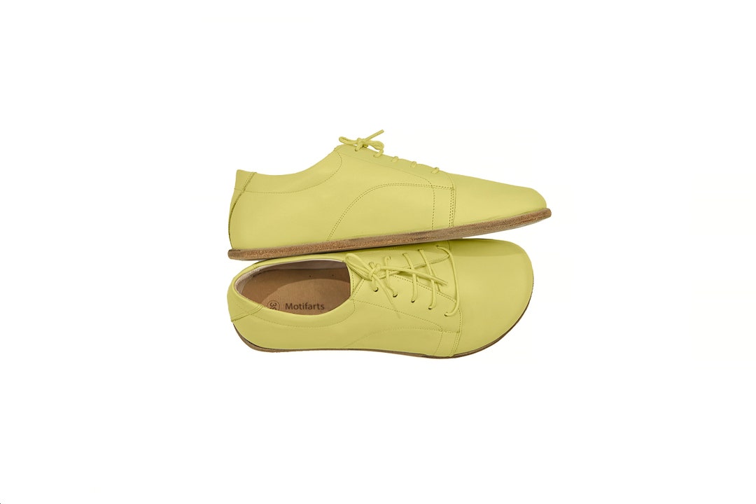 Handmade Lemon Leather Barefoot Sneakers: Wide Toe, Zero Drop - Etsy