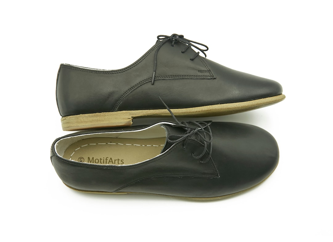 Black Color Oxford Shoes , Men's Handmade Leather Shoes , Gift for Him ...