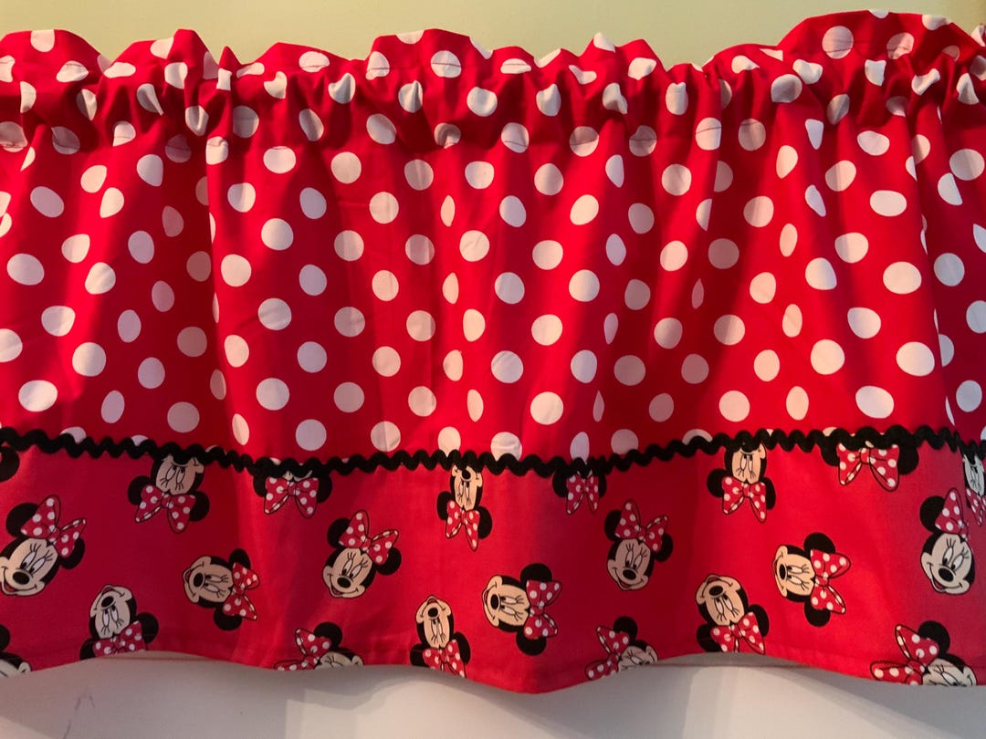 Minnie Mouse Red White Dots Valance. Curtains,valances. - Etsy