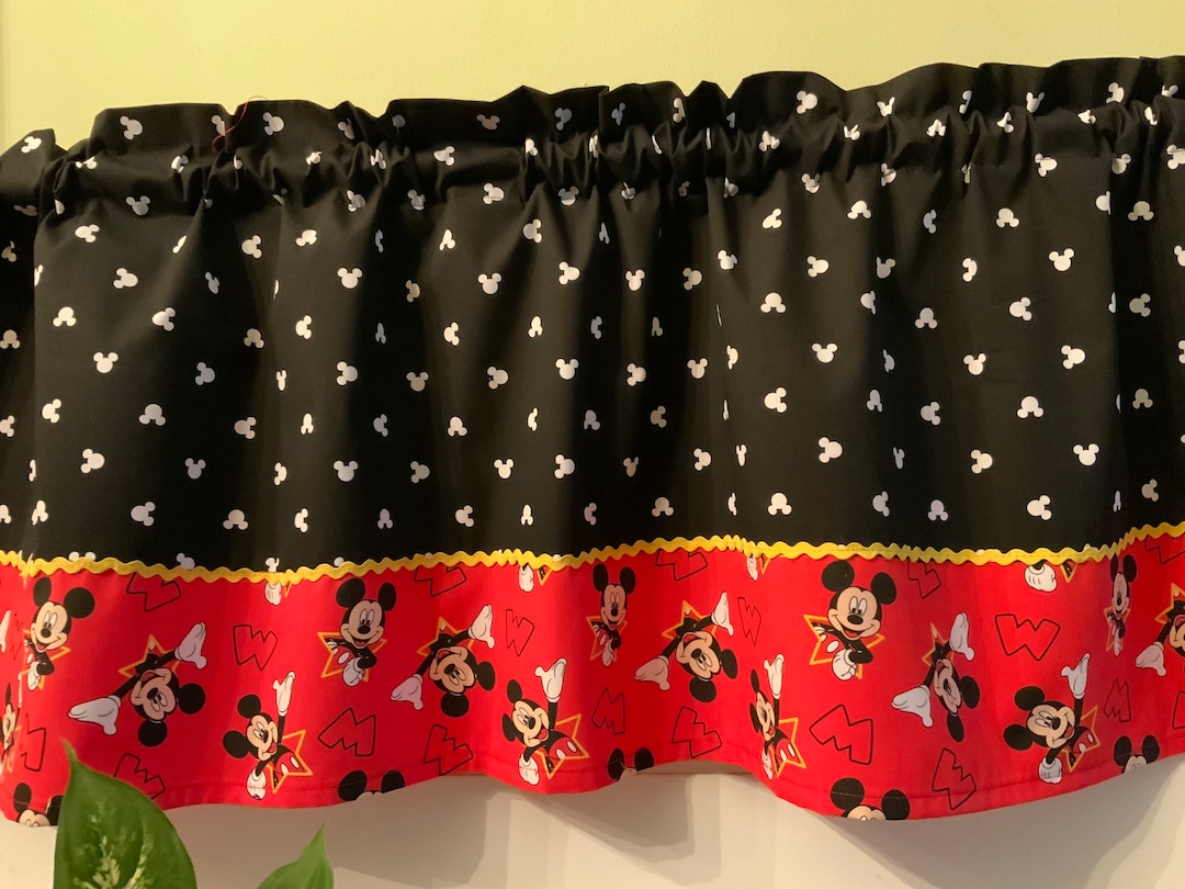 Mickey Mouse Valance. Black White Ears Mickey Mouse. Red With Yellow ...