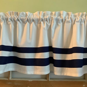 Navy Blue and White Stripes Valance. Spring Summer Decor. - Etsy