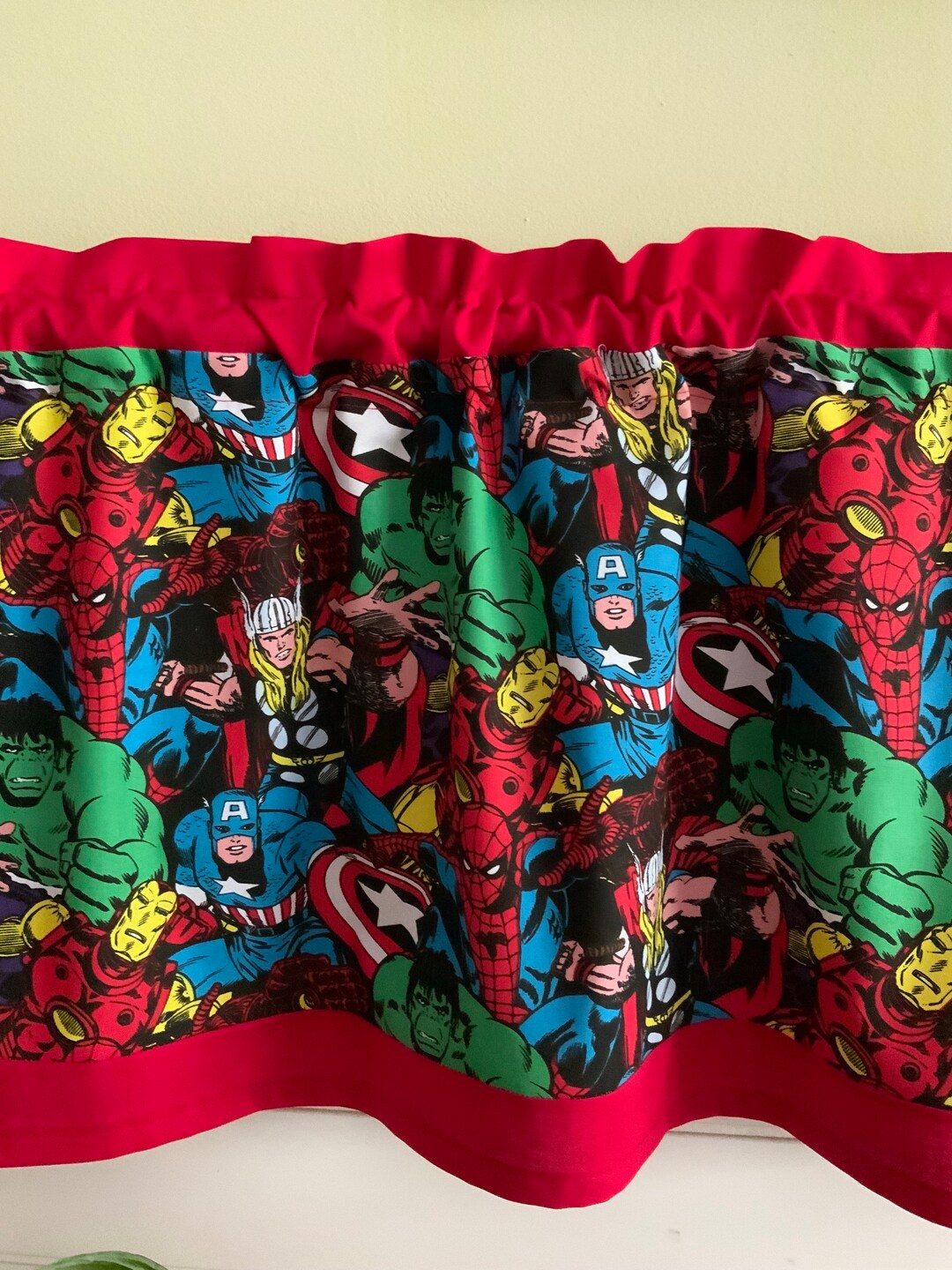 Superhero Valance,kids Decor Red Trimming. - Etsy